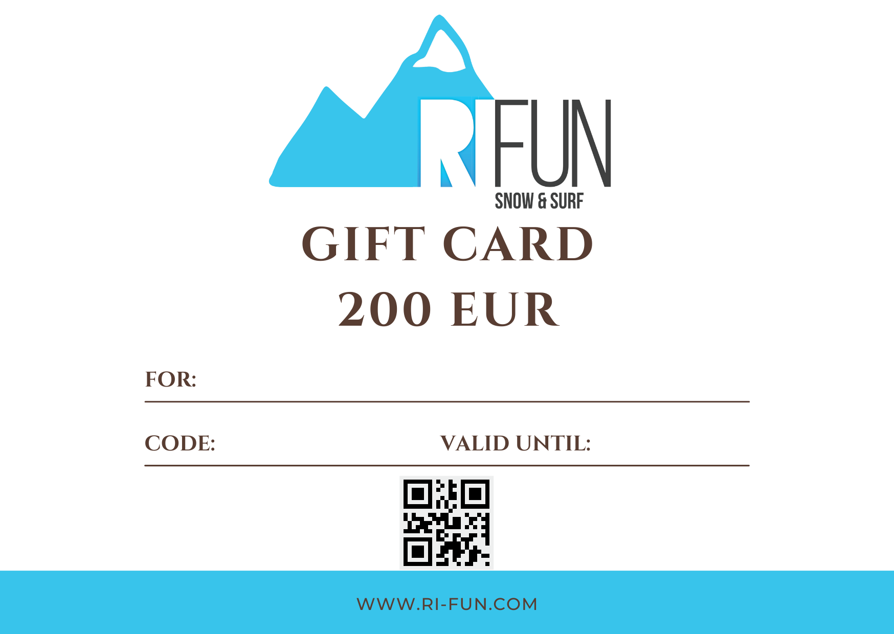 Gift Card 200 EUR - Ri fun